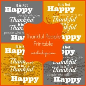 Free Thanksgiving Printable: Thankful People- Mrs. Bishop - Mrs Bishop